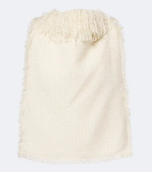 RÓHE Fringed Bouclé Top - White