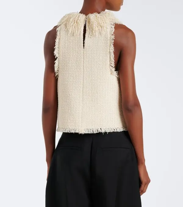 RÓHE Fringed Bouclé Top