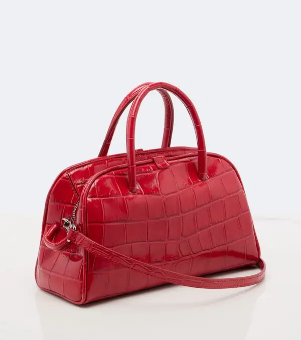 Jacquemus Turismo Small Croc-effect Leather Bowling Bag