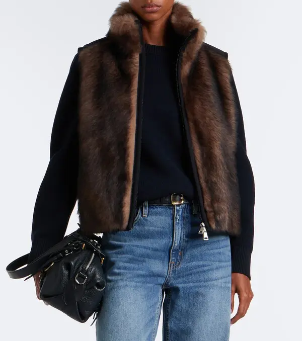 Moncler Tadorne Shearling-trimmed Down Vest