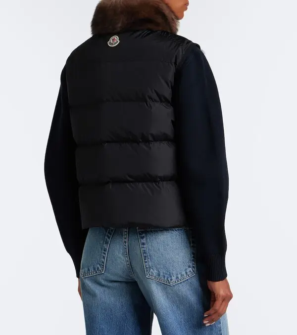 Moncler Tadorne Shearling-trimmed Down Vest