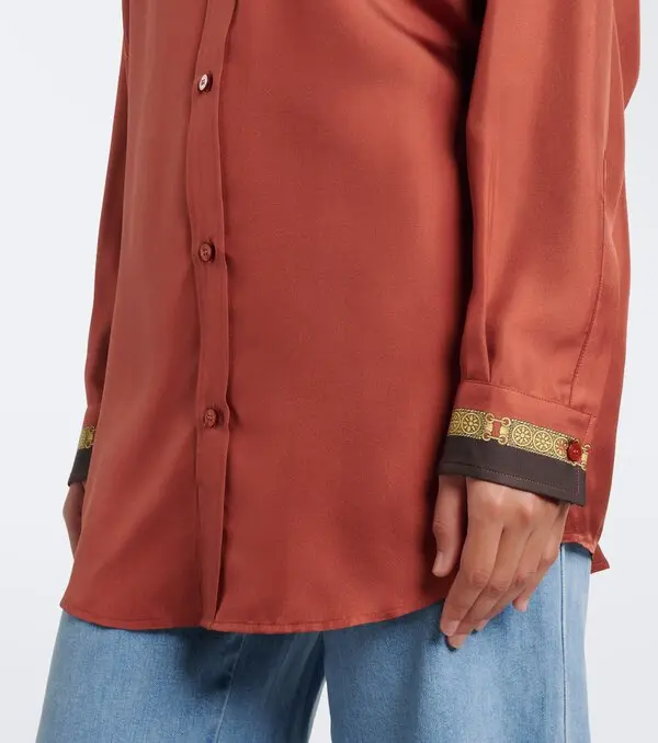 Etro Printed Silk Satin Shirt