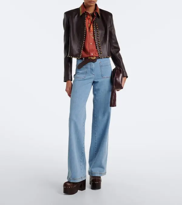 Etro Printed Silk Satin Shirt