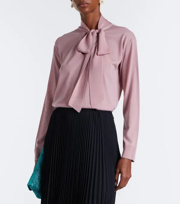 Valentino Garavani Tie-neck Oversized Wool Sweater