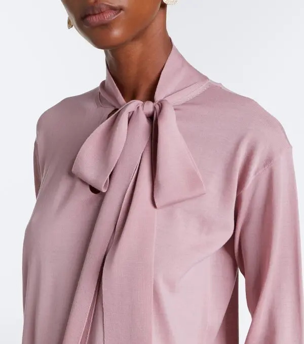 Valentino Garavani Tie-neck Oversized Wool Sweater