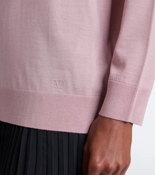 Valentino Garavani Tie-neck Oversized Wool Sweater