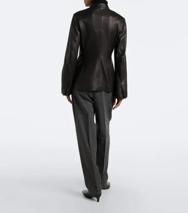 RÓHE Daria Pleated Wool-blend Straight Pants