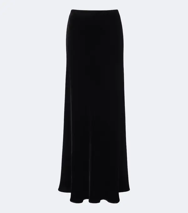 RÓHE Velvet Maxi Skirt - Black