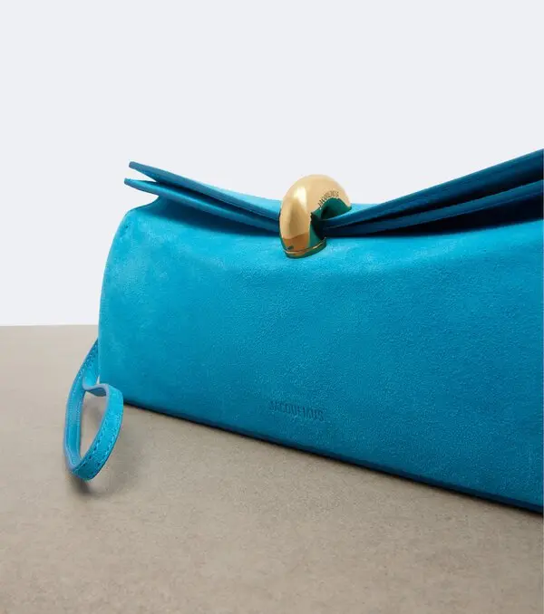 Jacquemus Valérie Croc-effect Leather Clutch - Blue
