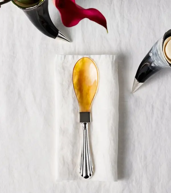 TAVARES 1922 Horn And Sterling Silver Salad Spoon