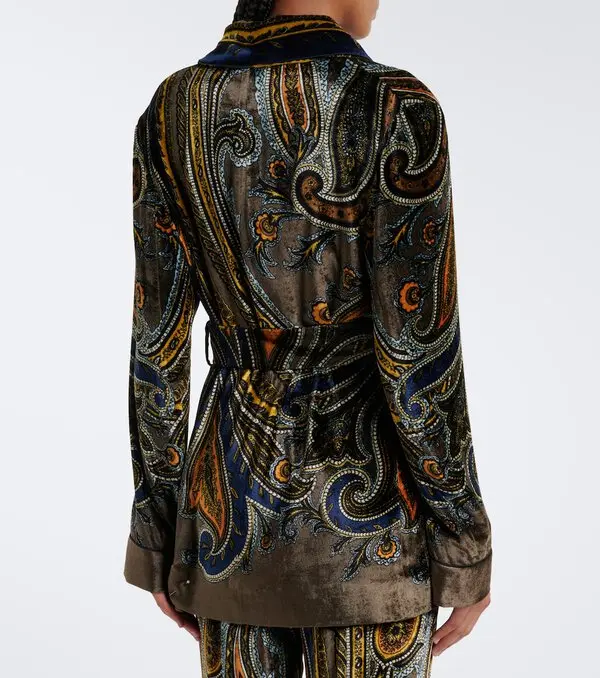 Etro Paisley Velvet Wrap Blazer