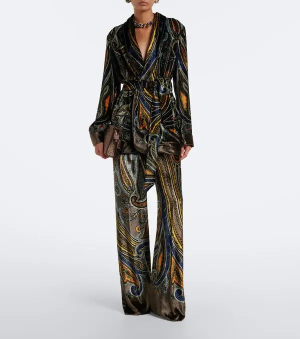 Etro Paisley Velvet Wrap Blazer