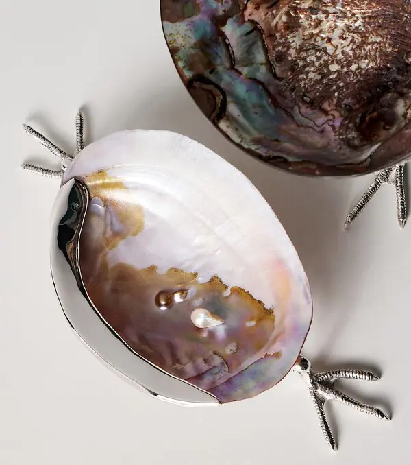 TAVARES 1922 Bird Edit Shell And Sterling Silver Decorative Object