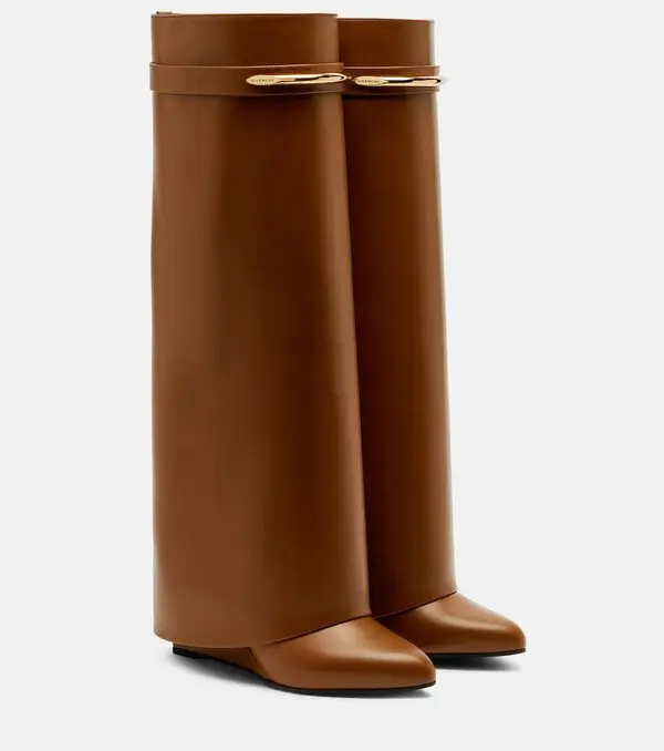 Givenchy Shark Leather Knee-high Boots - Brown