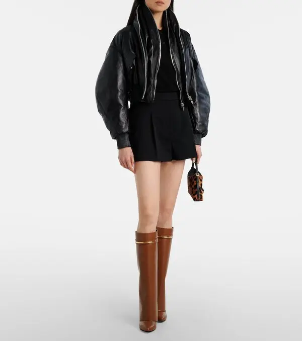 Givenchy Shark Leather Knee-high Boots