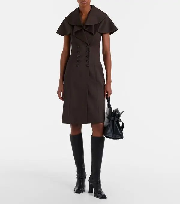 Alexander McQueen Draped Wool Minidress