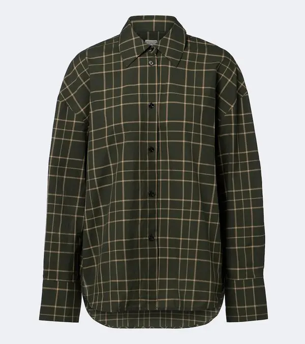 TOTEME Checked Cotton Shirt - Green