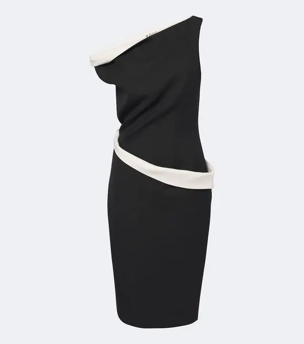 RÓHE Paneled One-shoulder Midi Dress - Black