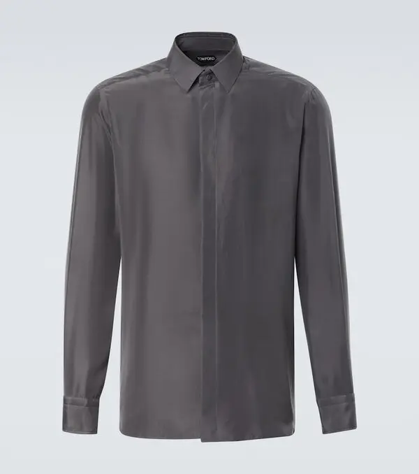 TOM FORD Enzyme Silk Twill Shirt - Grey