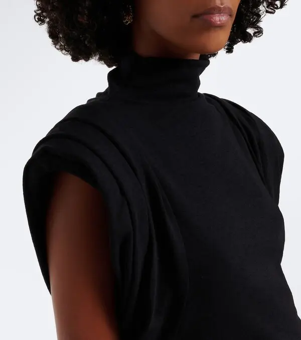 MUGLER High-neck Wool-blend Top
