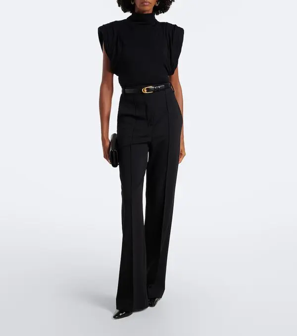 MUGLER High-neck Wool-blend Top