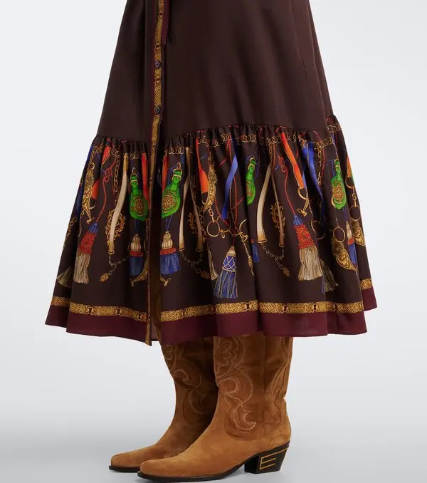 Etro Printed Wool And Silk-blend Shirt Dress