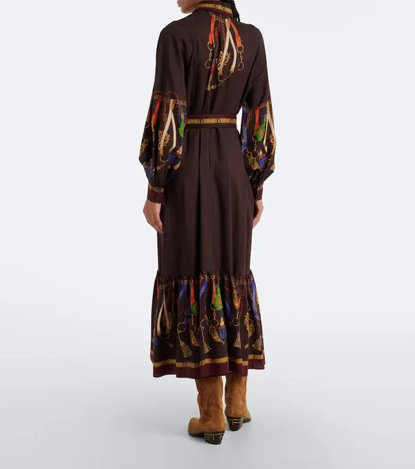 Etro Printed Wool And Silk-blend Shirt Dress