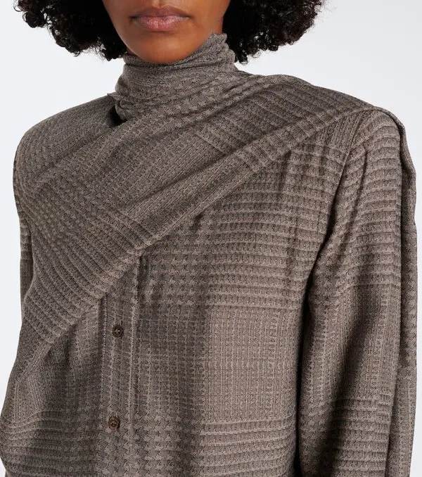MUGLER Mole" Viscose Blouse With Self-tie Collar