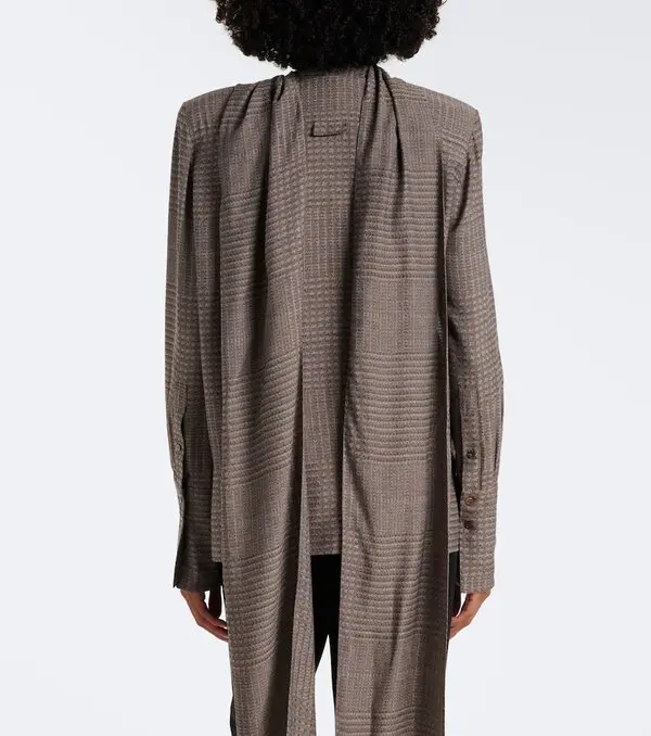 MUGLER Mole" Viscose Blouse With Self-tie Collar
