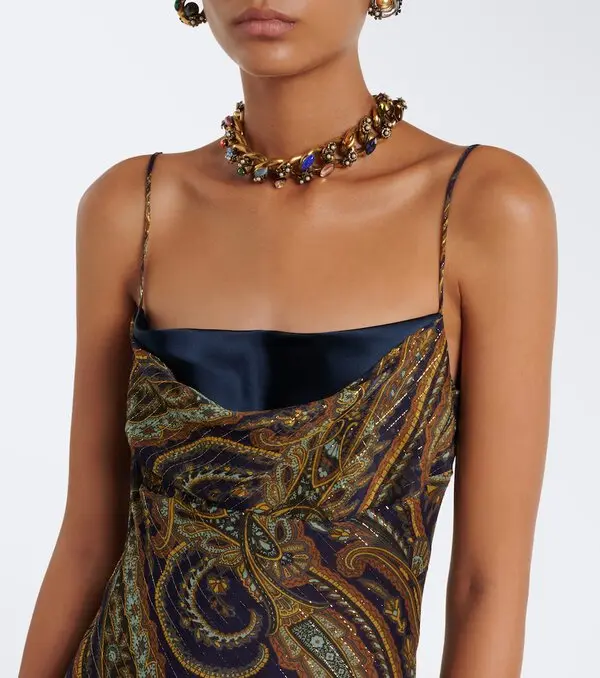 Etro Paisley Silk-blend Chiffon Gown