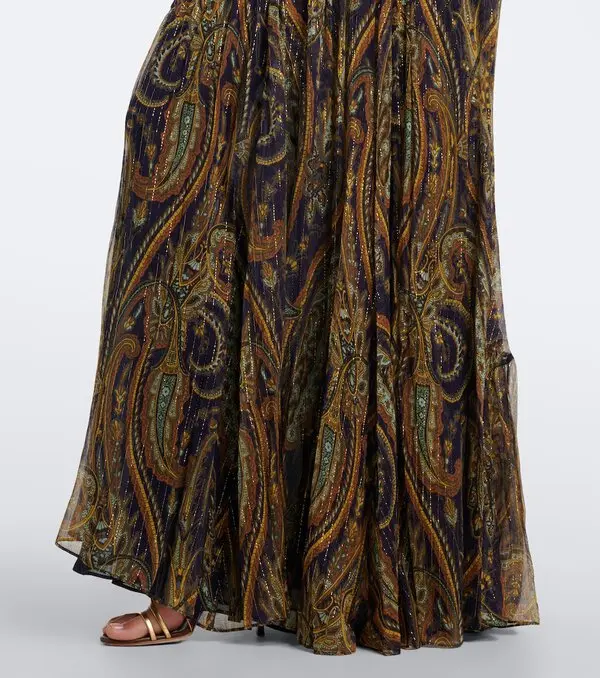 Etro Paisley Silk-blend Chiffon Gown