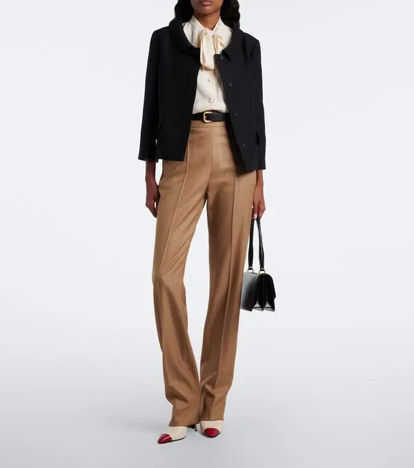Valentino Garavani Silk And Wool Straight Leg Trousers