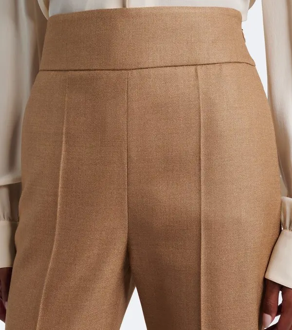 Valentino Garavani Silk And Wool Straight Leg Trousers