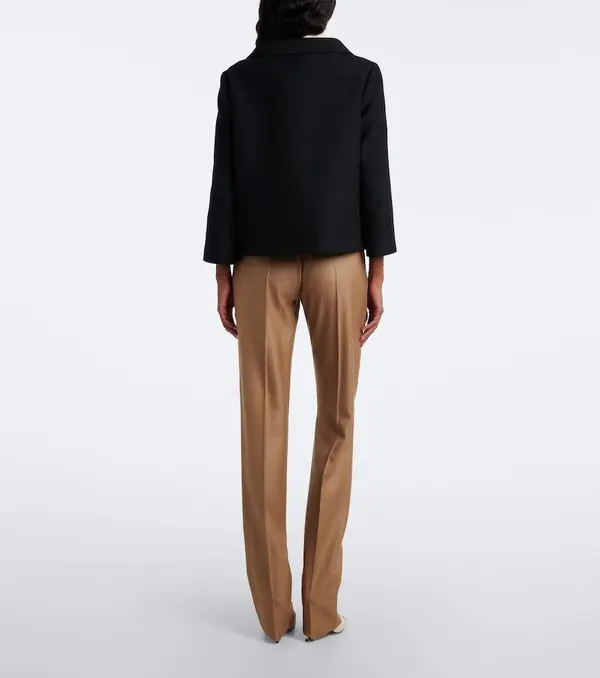 Valentino Garavani Silk And Wool Straight Leg Trousers
