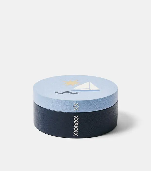Jonathan Adler Large Leather Box - Blue