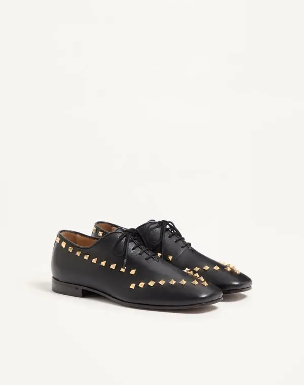 Valentino Garavani Derby Rockstud In Kidskin