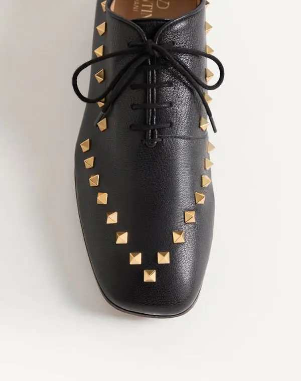Valentino Garavani Derby Rockstud In Kidskin
