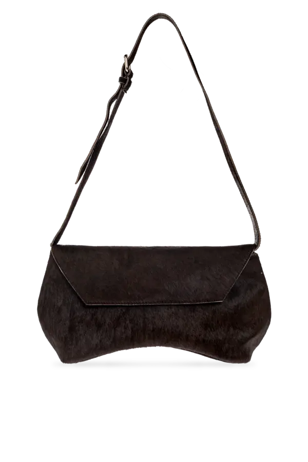 GESTUZ Leather Bag With Asymmetrical Flap - Brown