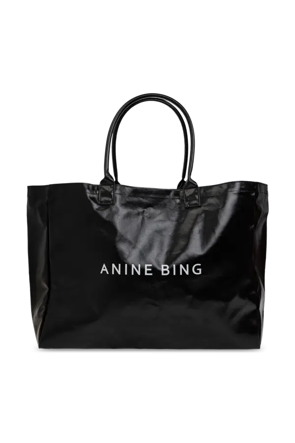 ANINE BING Leo Coated Shopper Bag - Black