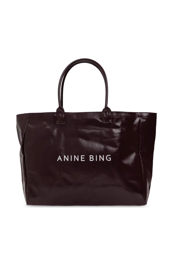 ANINE BING Leo Coated Shopper Bag - Burgundy