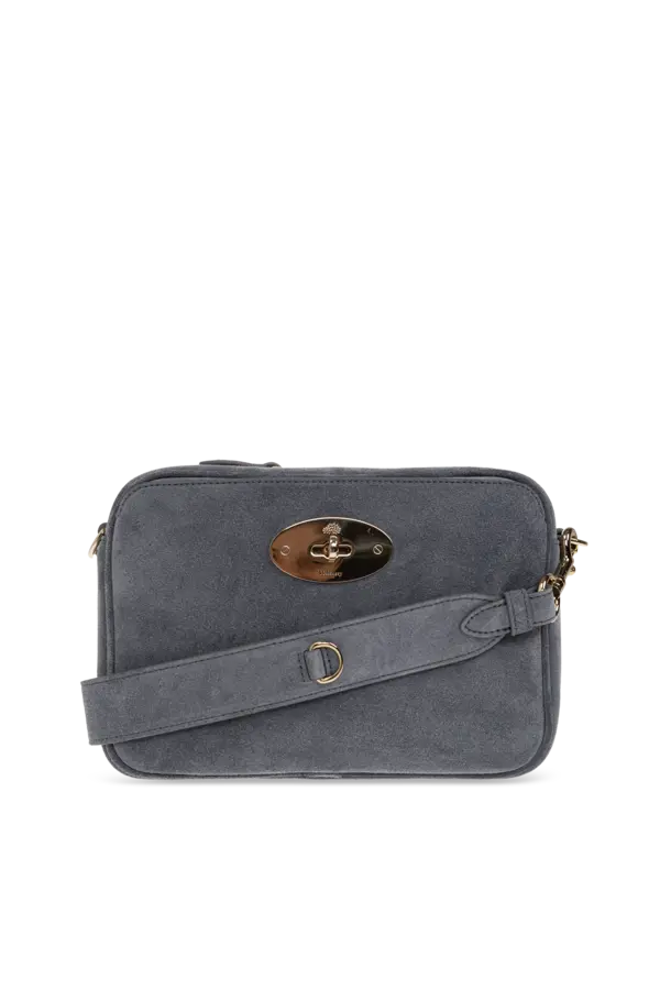 Mulberry Dalery Suede Shoulder Bag With Gold-tone Clasp - Blue