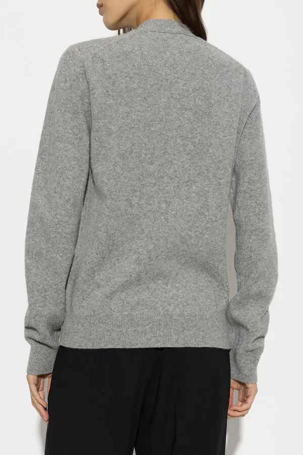 Play Comme Des Garcon Wool Cardigan With Logo Patch