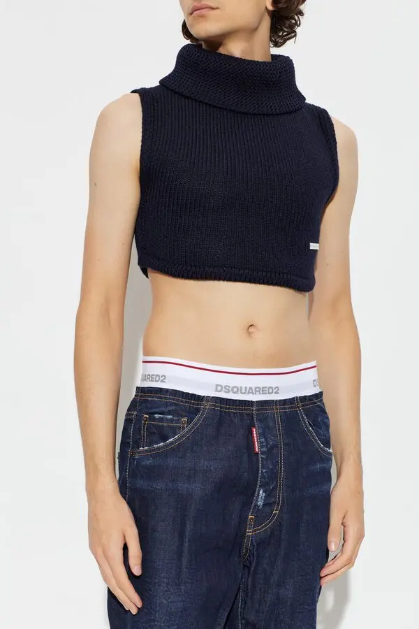 Dsquared2 Wool Turtleneck Vest
