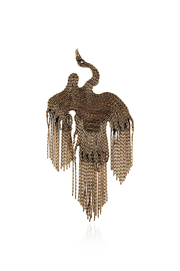 Etro Brass Bird-shaped Brooch - Gold