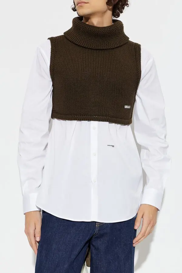 Dsquared2 Wool Turtleneck Vest