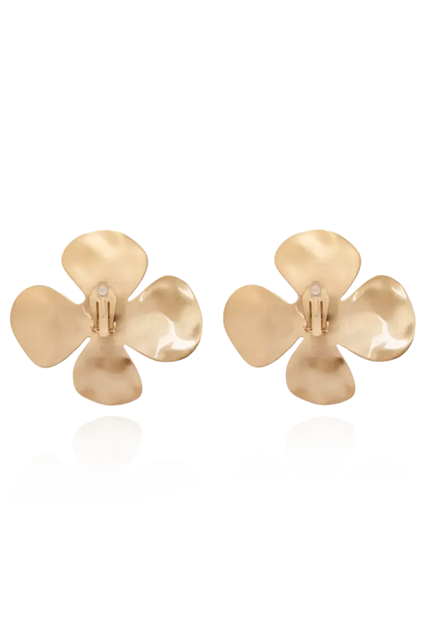 Cult Gaia Lucky Clip-on Flower Earrings With Faux Pearl Accent