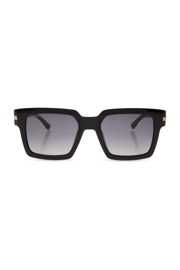 Dsquared2 Square Frame Sunglasses With Gold Tone Detail - Black