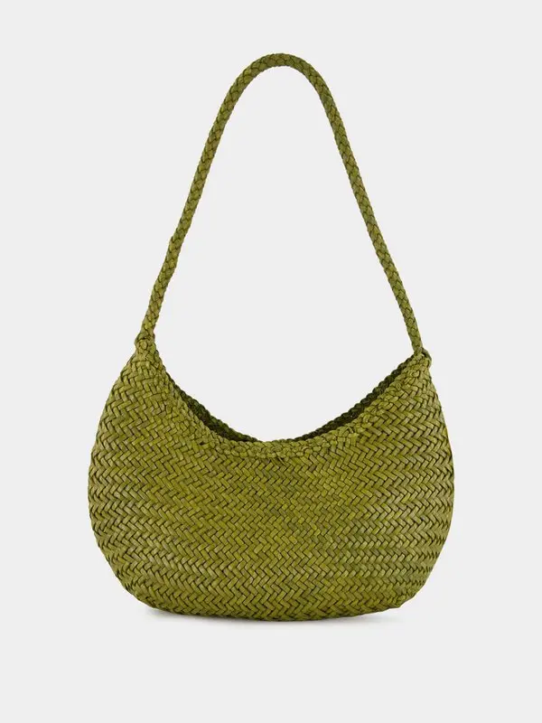 Dragon Diffusion Bamboo Nova Luna Woven Leather Tote - Green