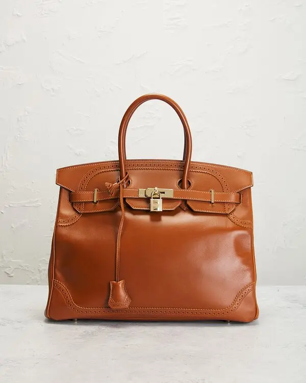 FWRD RENEW Hermes Tadelakt Ghillies Birkin 35 Handbag