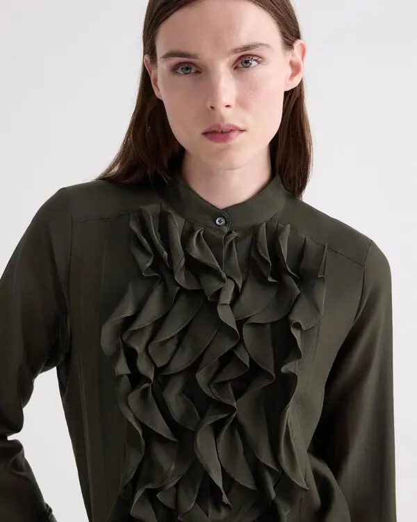 TWP Patti Cropped Ruffle Blouse - Rosen